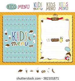 Kids Cafe Menu Design Template Cover Stock Vector (Royalty Free ...