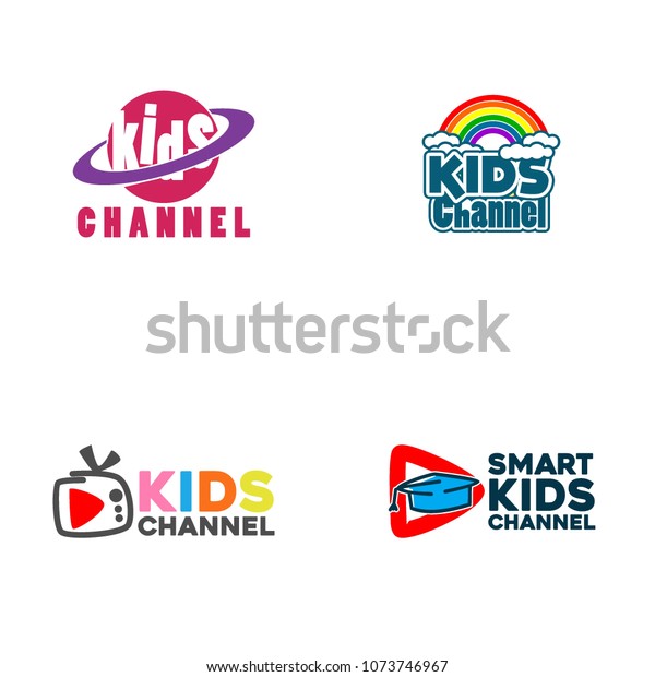 Kids Channel Logo Design Stock Vector (Royalty Free) 1073746967