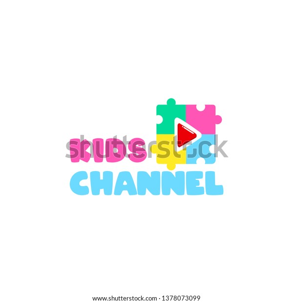 Kids Channel Logo Design Stock Vector (Royalty Free) 1378073099 ...