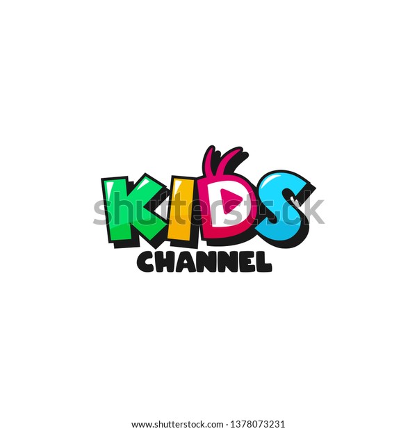 Kids Channel Logo Design Stock Vector (Royalty Free) 1378073231