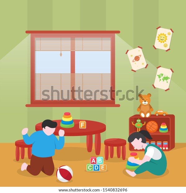 Kids Children Learning By Playing Education Stock Vector (Royalty Free ...
