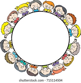 Kids Circle Border Background Stock Vector (Royalty Free) 715114504 ...