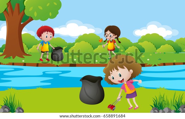 5,253 Kids Cleaning Outdoor Images, Stock Photos & Vectors | Shutterstock