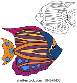 Kids Coloring Abstract Fish Eps8 Vector Stock Vector (Royalty Free ...