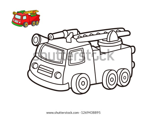 Kids Coloring Book Cartoon Vector Fire Stock Vector (Royalty Free ...