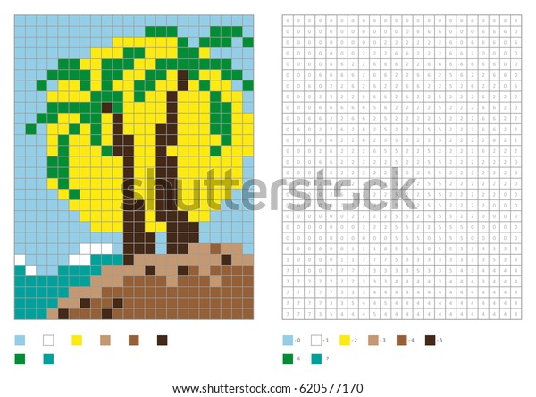 Kids Coloring Page Pixel Coloring Numbered 库存矢量图（免版税）620577170 ...