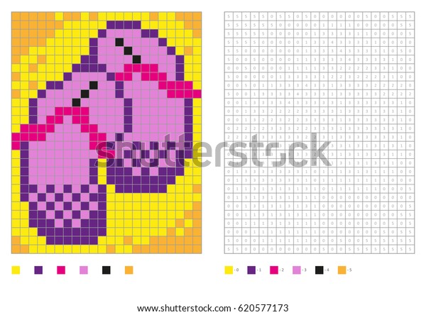 Kids Coloring Page Pixel Coloring Numbered: เวกเตอร์สต็อก (ปลอดค่า ...