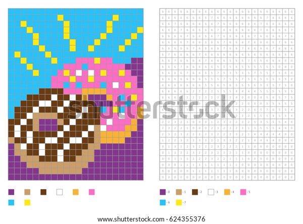 Kids Coloring Page Pixel Coloring Numbered 库存矢量图（免版税）624355376 ...
