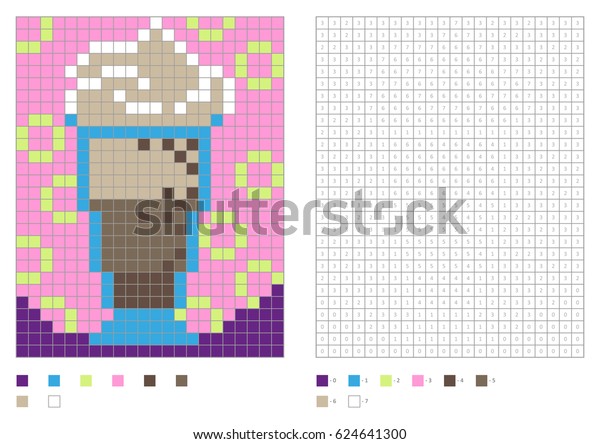 Kids Coloring Page Pixel Coloring Numbered Stock Vector (Royalty Free ...
