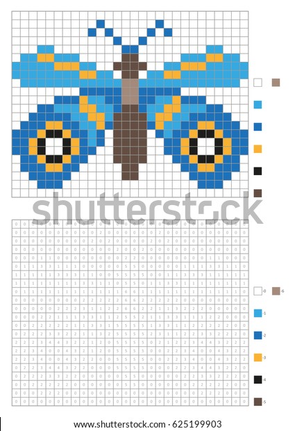 Kids Coloring Page Pixel Coloring Numbered 스톡 벡터(로열티 프리) 625199903 ...