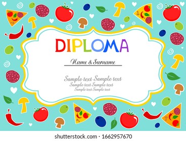Kids Cooking Class Certificate Design Template Stock Illustration ...
