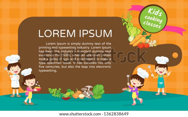 Kids Cooking class certificate design template.Cute little chef cooking ...