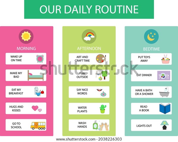 Kids Daily Responsibilities Chart Kids Daily Stock Vector (Royalty Free ...