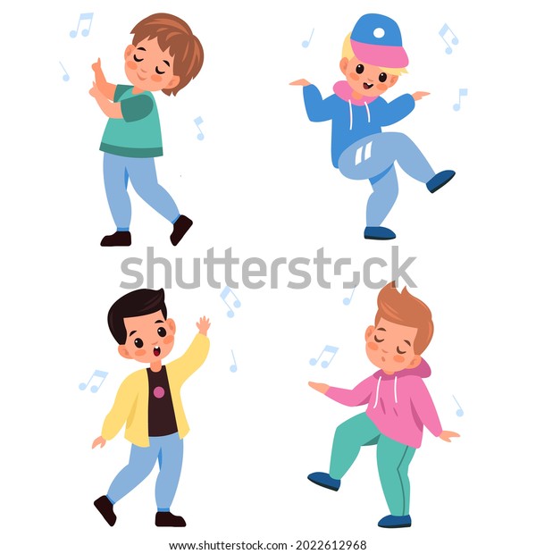Kids Dancing Children Characters Dance Sing Stock Vector (Royalty Free ...