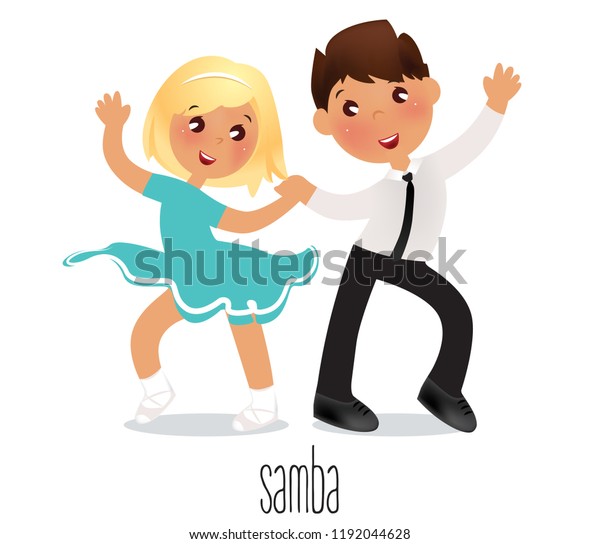 Kids Dancing Samba Vector Illustration Ballroom Stock Vector (Royalty ...