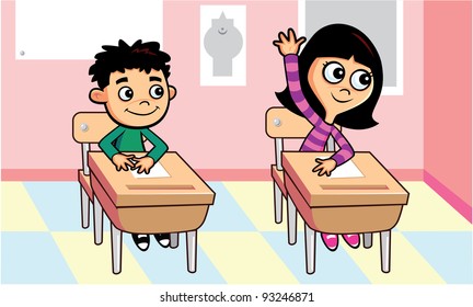 Kids Desks Stock Vector (Royalty Free) 93246871 | Shutterstock