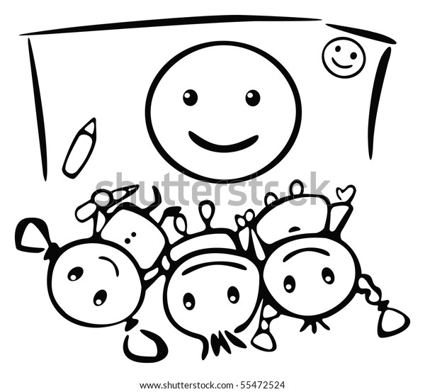 Kids Draw Smile Stock Vector (Royalty Free) 55472524 | Shutterstock