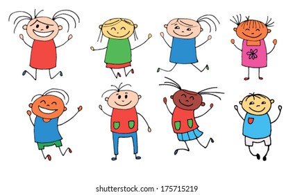 Kids Drawing Stock Vector (Royalty Free) 175715219 | Shutterstock