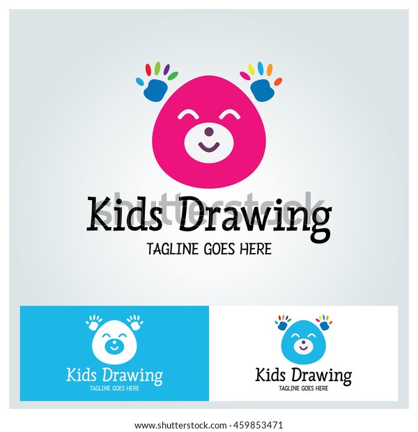 Kids Drawing Logo Design Template Kids Stock Vector (Royalty Free ...