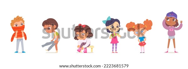 Kids Dressing Set Vector Illustration Cartoon Stock Vector (Royalty ...