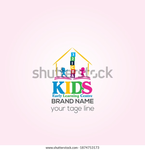 Kids Early Learning Center Vector Logo Stok Vektör (Telifsiz ...