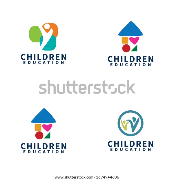 Kids Education Logo Design Vector Template: vetor stock (livre de ...