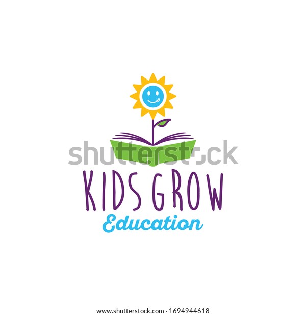 Kids Education Logo Design Vector Template: เวกเตอร์สต็อก (ปลอดค่า ...