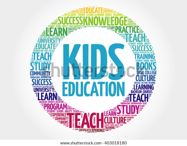 Kids Education Word Cloud Education Concept Stock Vector (Royalty Free ...