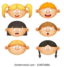 Kids Faces Stock Vector (Royalty Free) 154876886