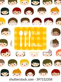 Kids Faces Menu Stock Vector (Royalty Free) 397152358 | Shutterstock
