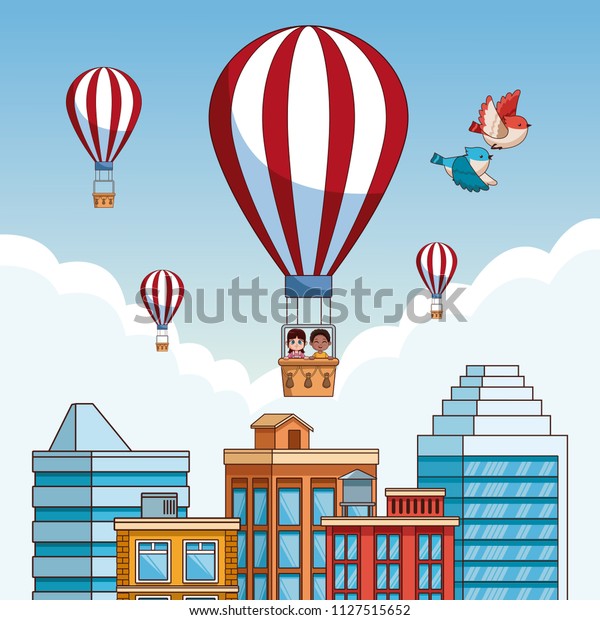 Kids Flying Cartoons Stock Vector (Royalty Free) 1127515652 | Shutterstock