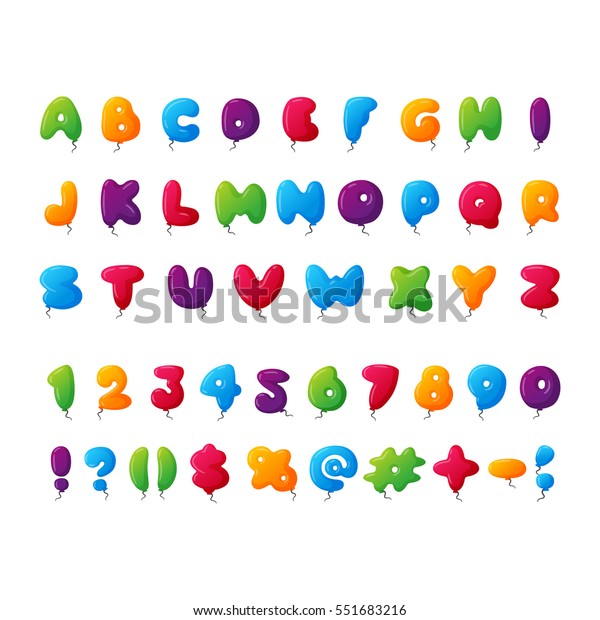 Kids Font Alphabet Vector Set Multicolored Stock Vector (Royalty Free ...