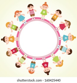 Kids Round Frame Vector Illustration: เวกเตอร์สต็อก (ปลอดค่าลิขสิทธิ์ ...