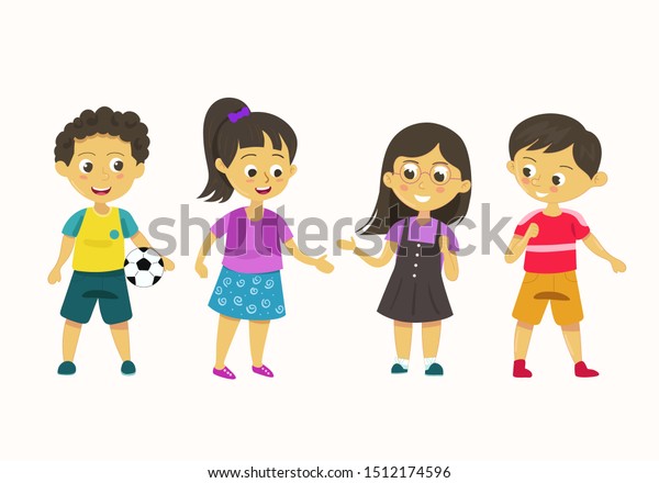 Kids Fun Friend Vector Template Colourfull Stock Vector (Royalty Free ...