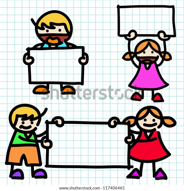 Kids Hand Writing Cartoon Vector Stock Vector (Royalty Free) 117406465 ...