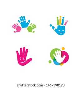 Kids Hands Logo Vector Template Stock Vector (Royalty Free) 1467398198 ...