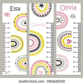Vektor Stok Kids Height Chart Vector Isolated Illustration (Tanpa ...