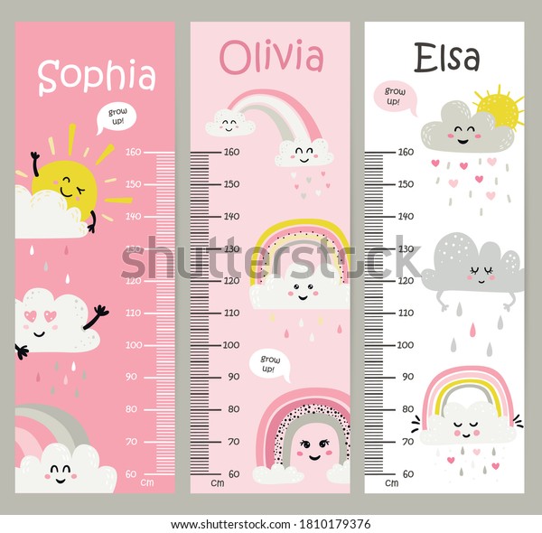 Kids Height Chart Vector Isolated Illustration Stock Vector (Royalty ...