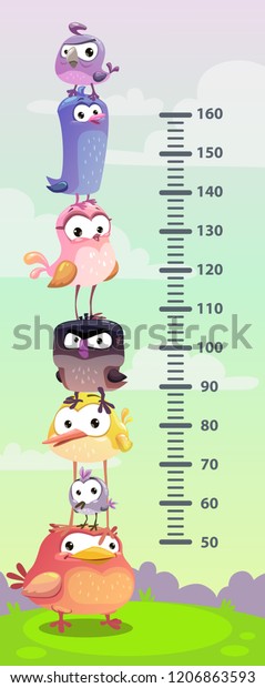 Kids Height Chart Wall Metter Funny Stock Vector (Royalty Free) 1206863593