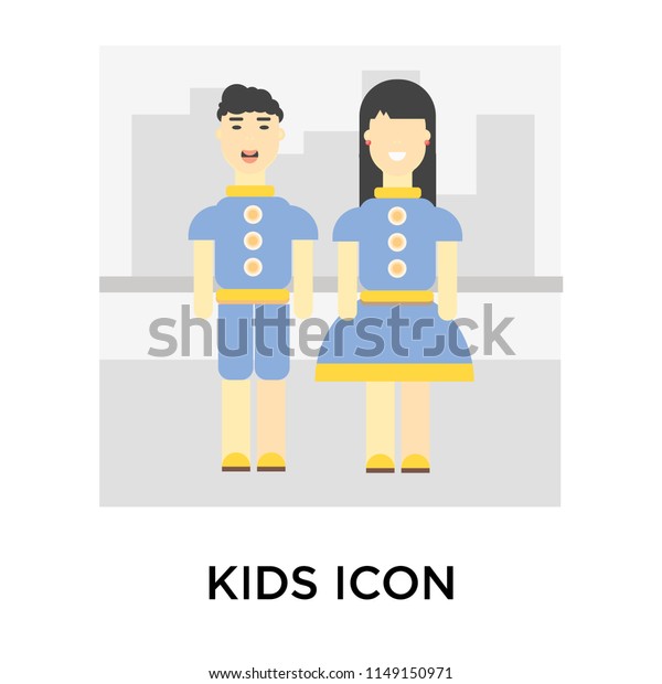 Kids Icon Vector Isolated On White Stock Vector (Royalty Free ...