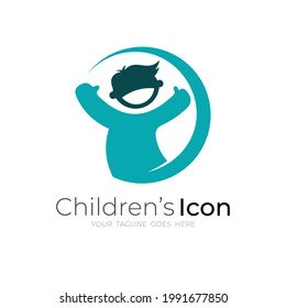 Kids Icon Vector Play Kids Logo Stock Vector (Royalty Free) 1991677850 ...