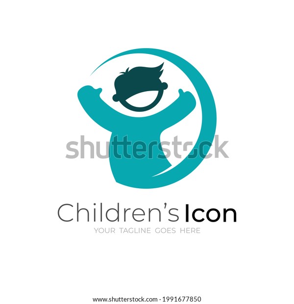 Kids Icon Vector Play Kids Logo Stock Vector (Royalty Free) 1991677850 ...