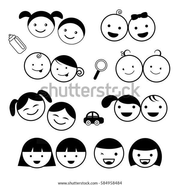 Kids Icons Set Stock Vector (Royalty Free) 584958484 | Shutterstock