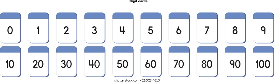 Kids Learn Mathematics Use Digit Cards Stock Vector (Royalty Free ...