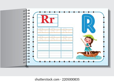 Kids Learning Alphabets Worksheet Kids Activity Stock Vector (Royalty ...