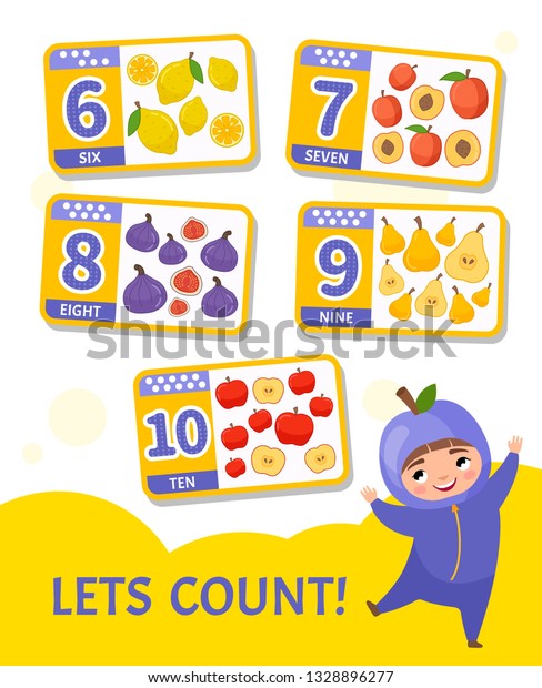 Kids Learning Material Card Learning Numbers Stock Vector (Royalty Free ...