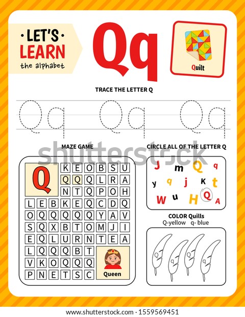Kids Learning Material Worksheet Learning Alphabet 库存矢量图（免版税）1559569451 ...