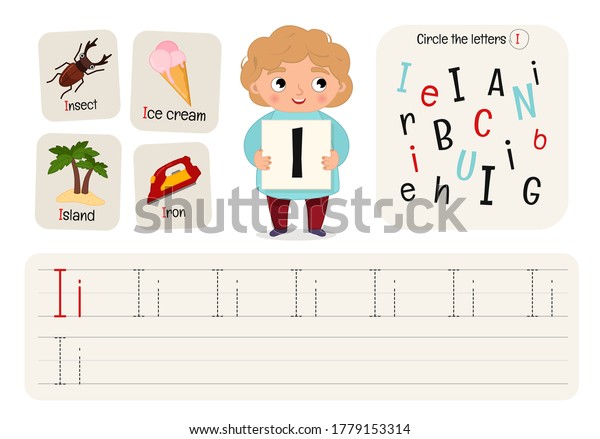 Stock vektor „Kids Learning Material Worksheet Learning Alphabet“ (bez ...