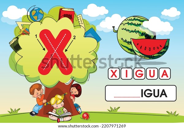 Kids Learning Material Worksheet Learning Alphabet Stock Vector ...