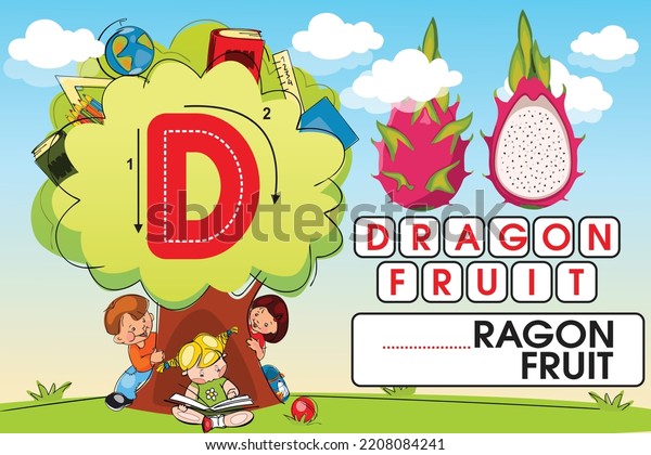 Kids Learning Material Worksheet Learning Alphabet Stock Vector ...